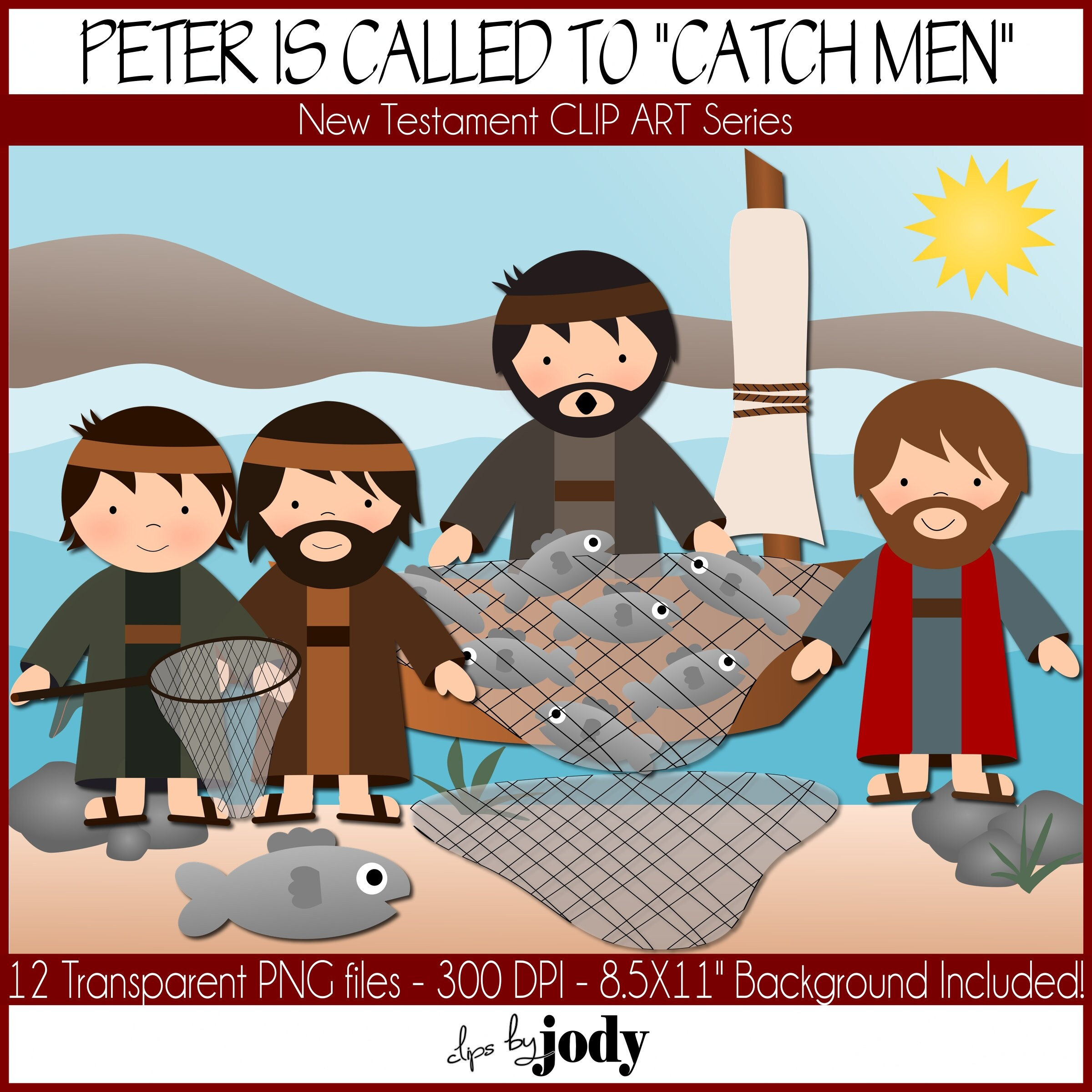 Peter is Called to catch Men New Testament Clip - Etsy