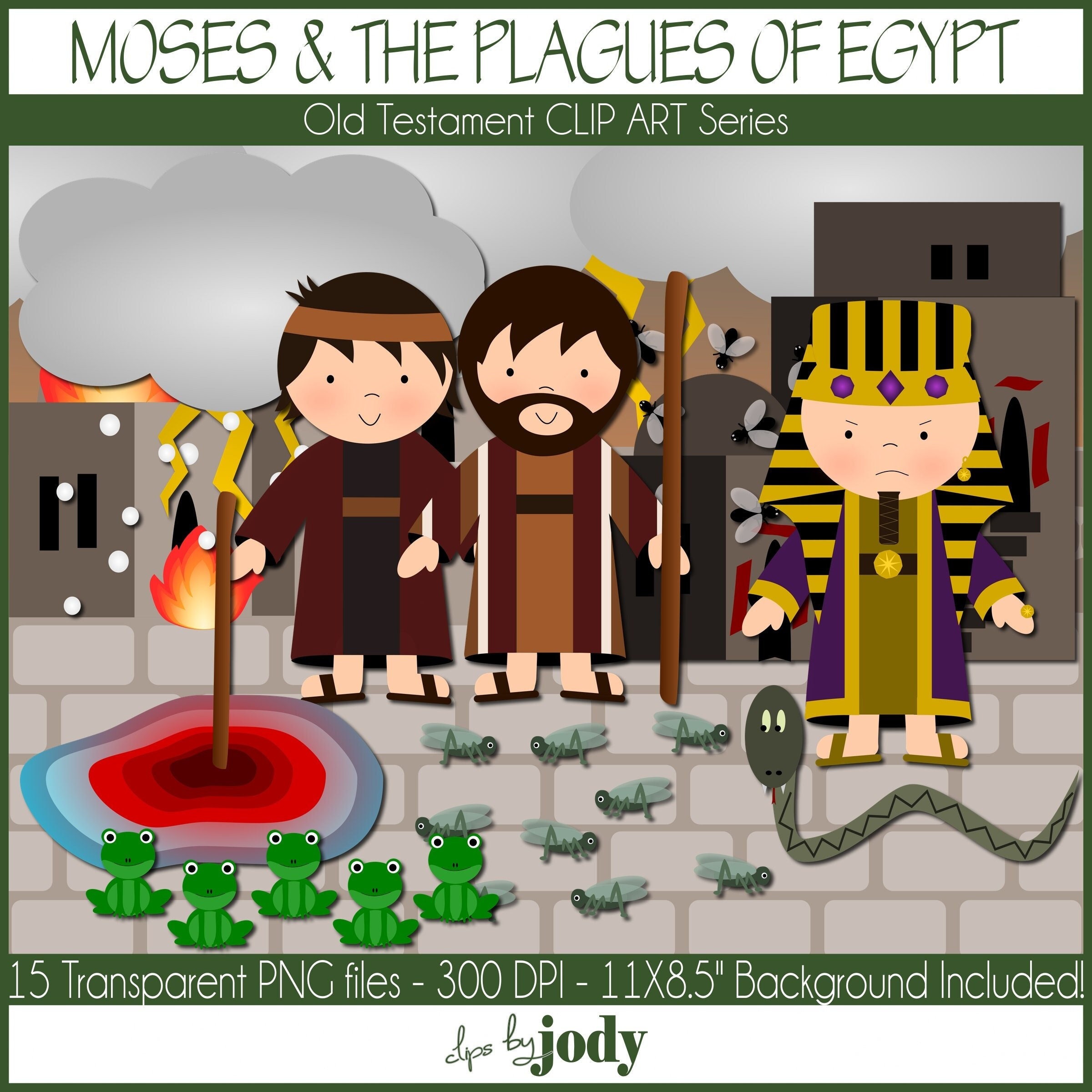 Moses & the Plagues of Egypt, Old Testament Clip Art, Bible Clip Art ...