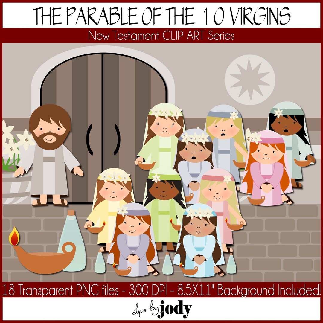 The Parable of the 10 Virgins, New Testament Clip Art, Bible Clip Art ...