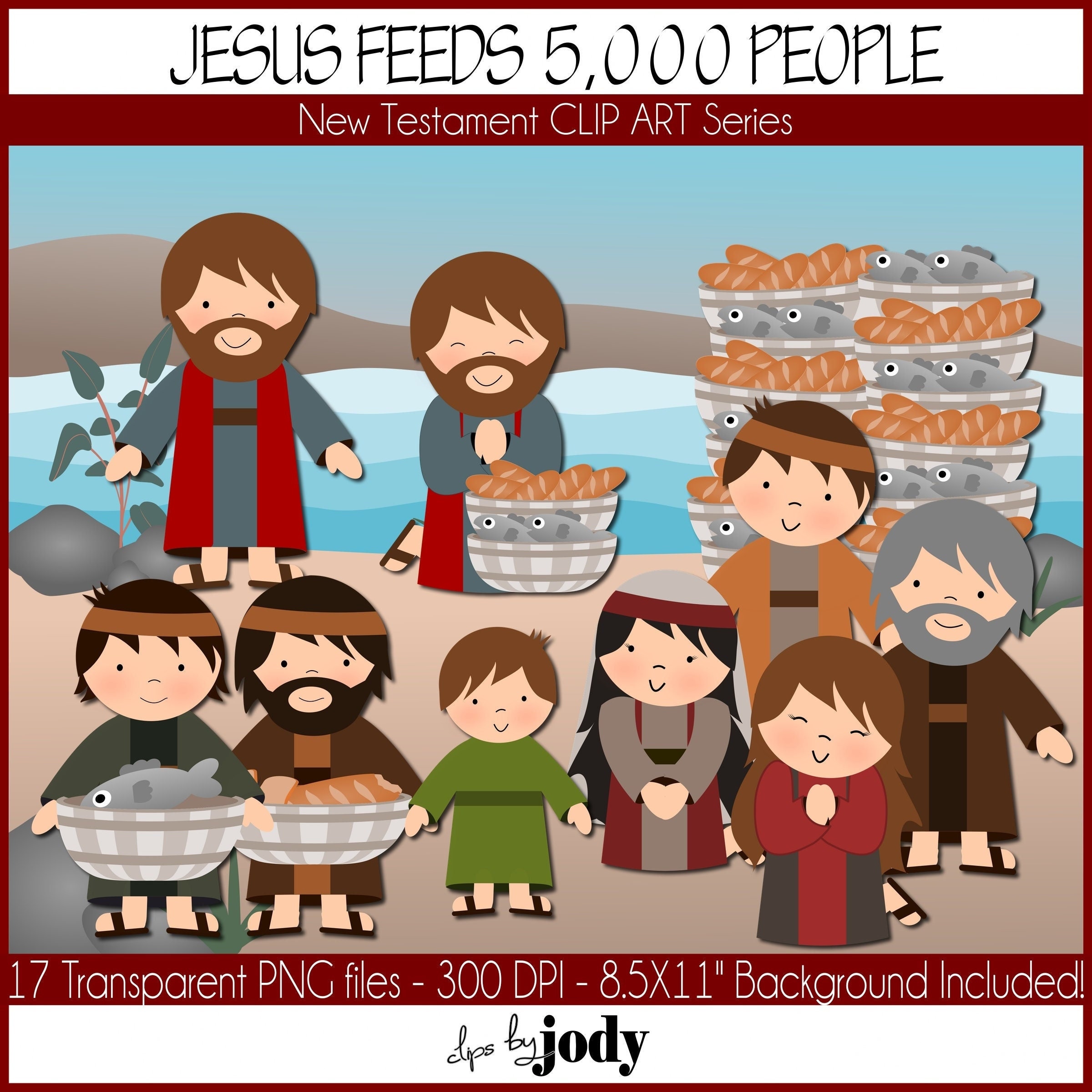Jesus Feeds The 5000 Clipart