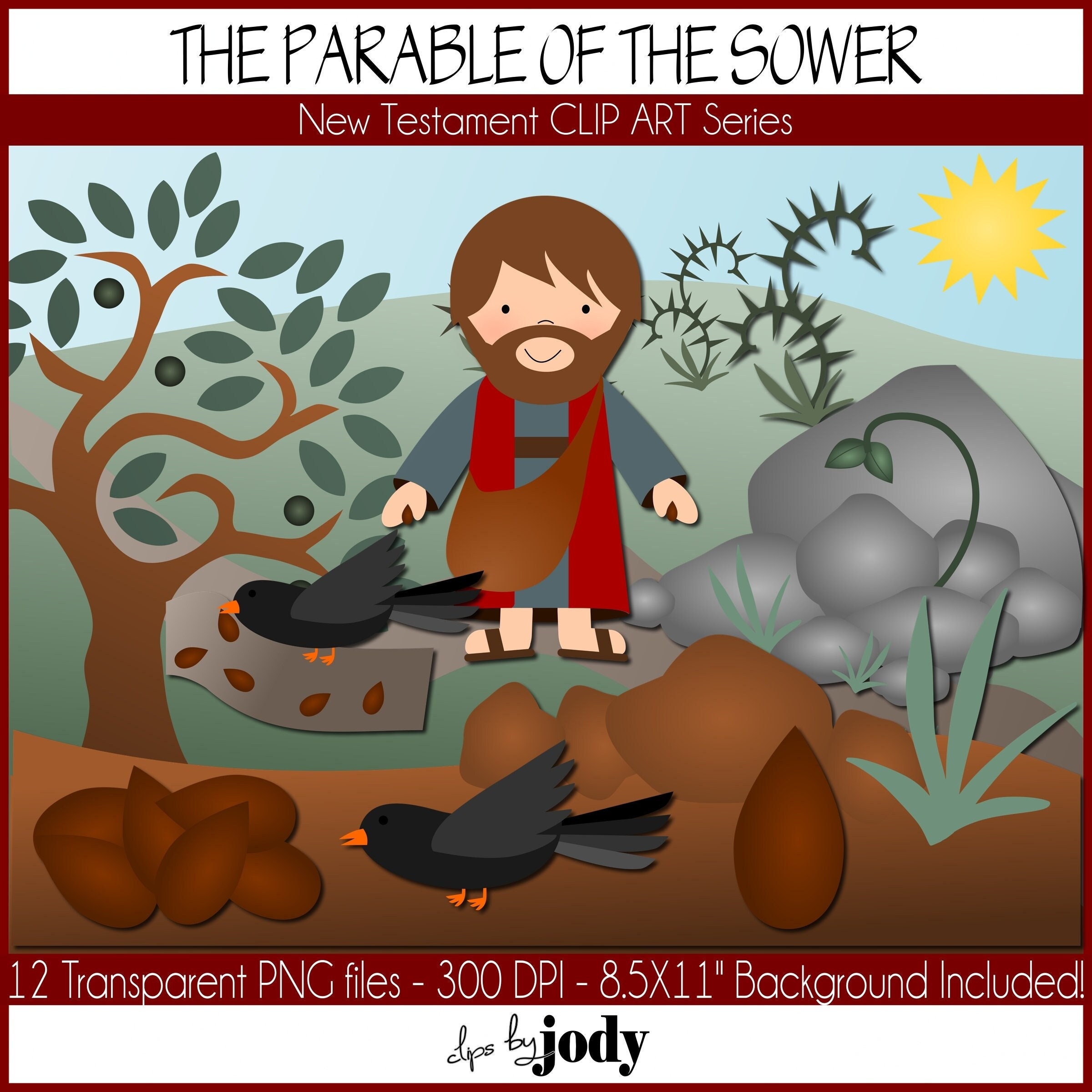The Parable of the Sower, New Testament Clip Art, Bible Clip Art, PNG ...