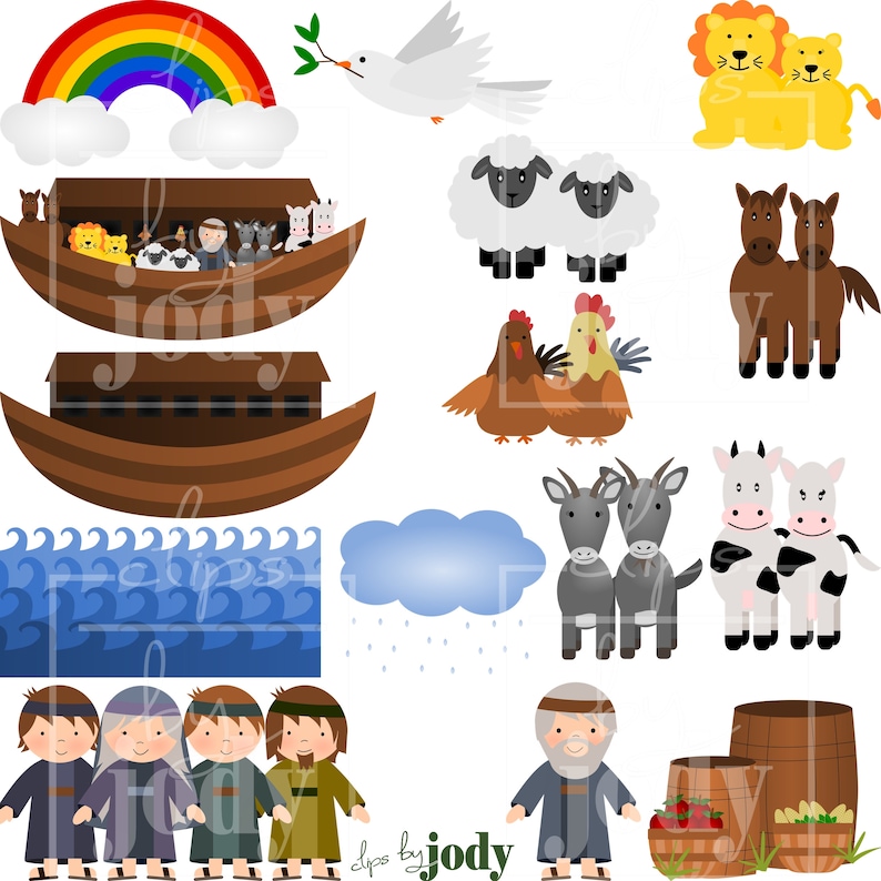 Noah's Ark, Old Testament Clip Art, Bible Clip Art, PNG Files, Genesis ...