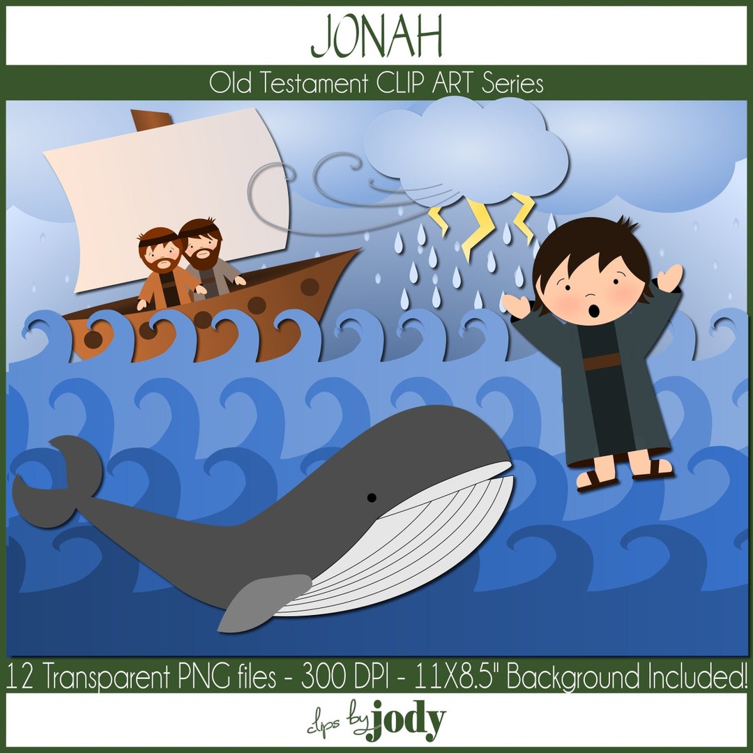 Jonah, Old Testament Clip Art, Bible Clip Art, PNG Files, Jonah 1-3 - Etsy