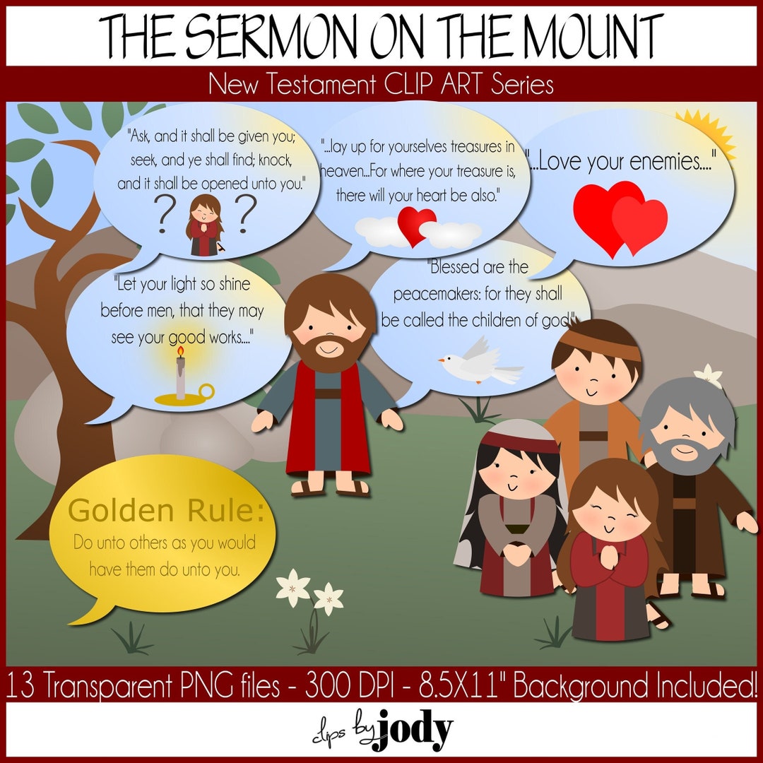 The Sermon on the Mount, New Testament Clip Art, Bible Clip Art, PNG ...