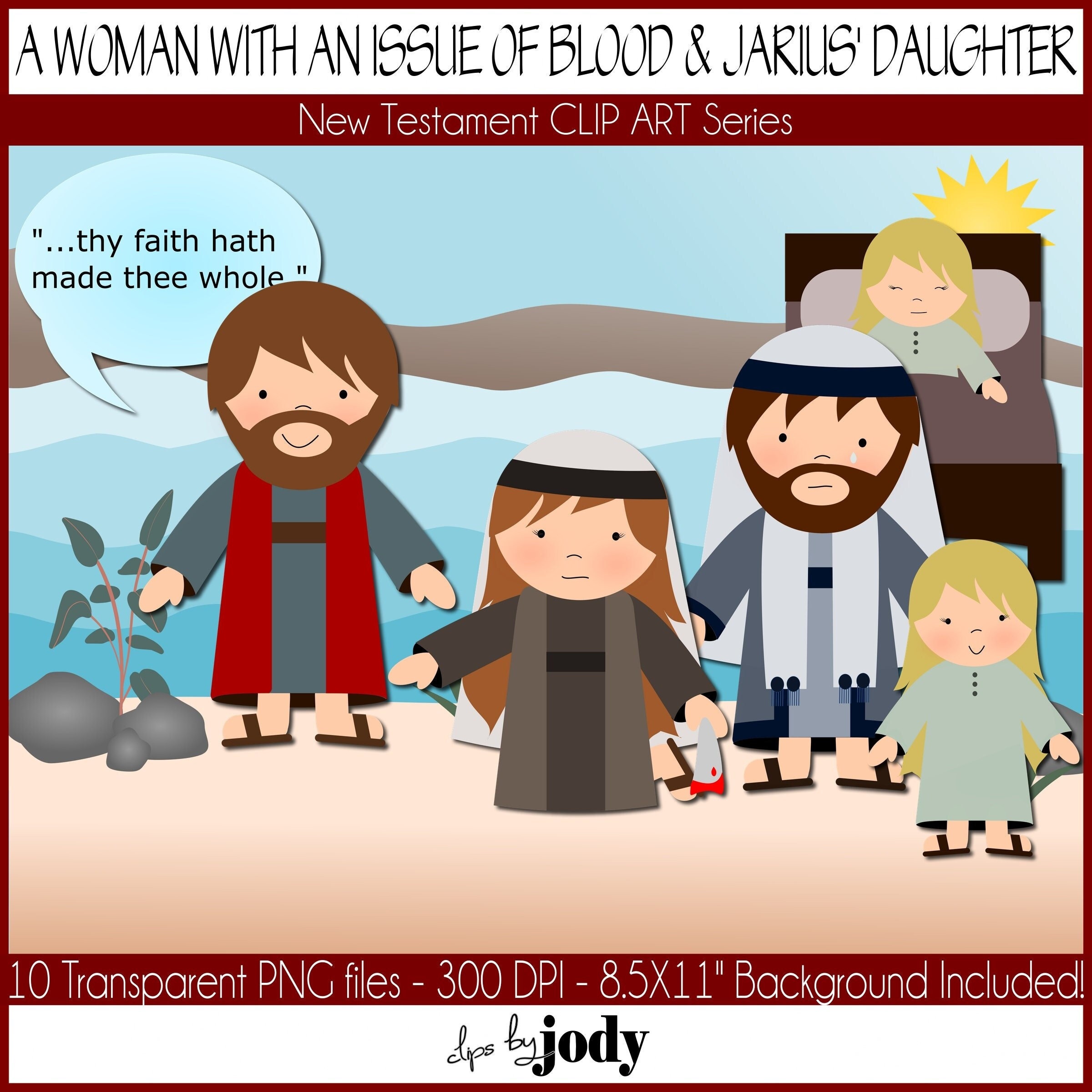 Jesus Heals A Woman With an Issue of Blood and Jarius' Daughter, New ...