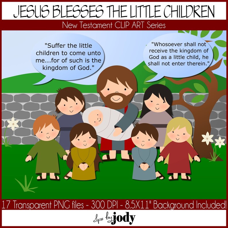 Jesus Blesses the Little Children New Testament Clip Art - Etsy
