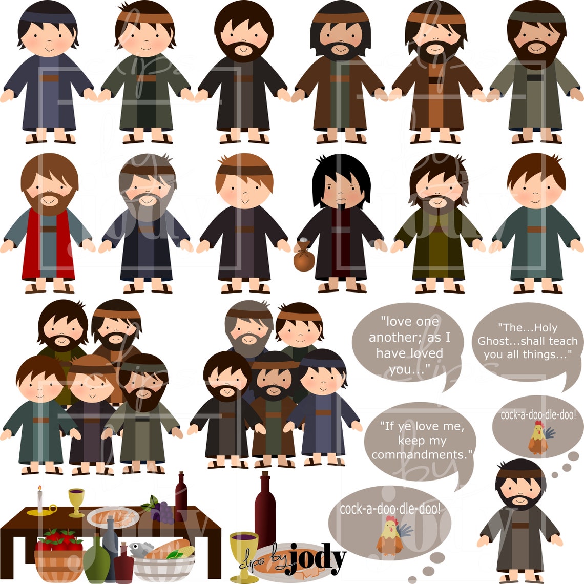 The Last Supper, New Testament Clip Art, Bible Clip Art, PNG Files ...