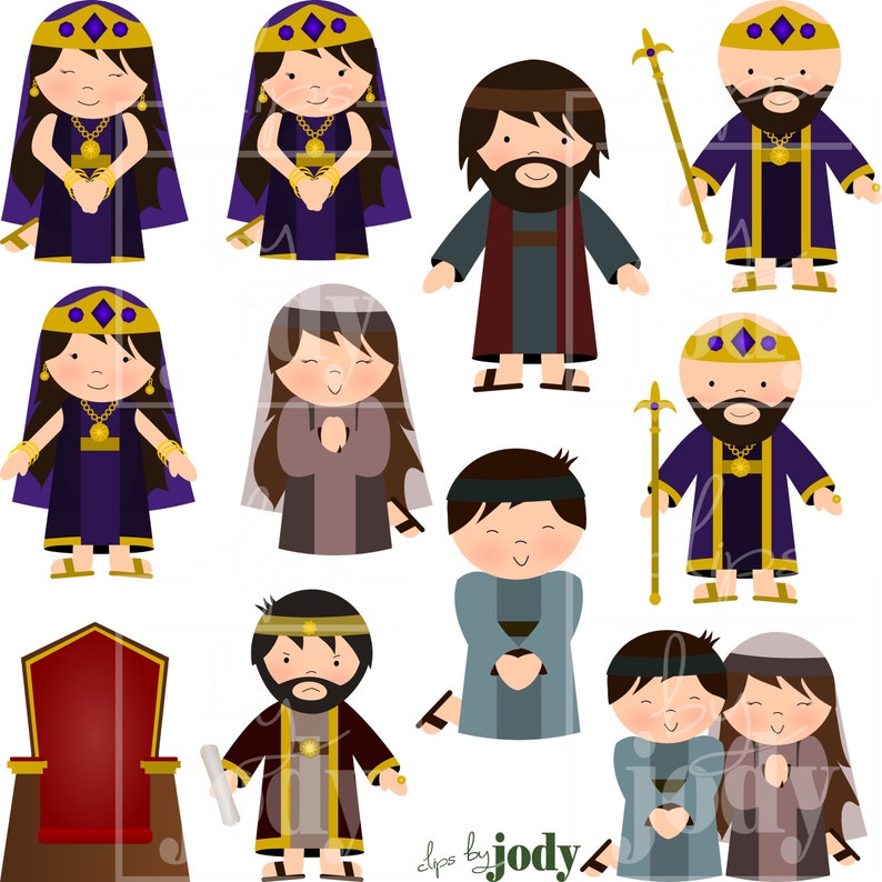 Queen Esther, Old Testament Clip Art, Bible Clip Art, PNG Files, 2 ...