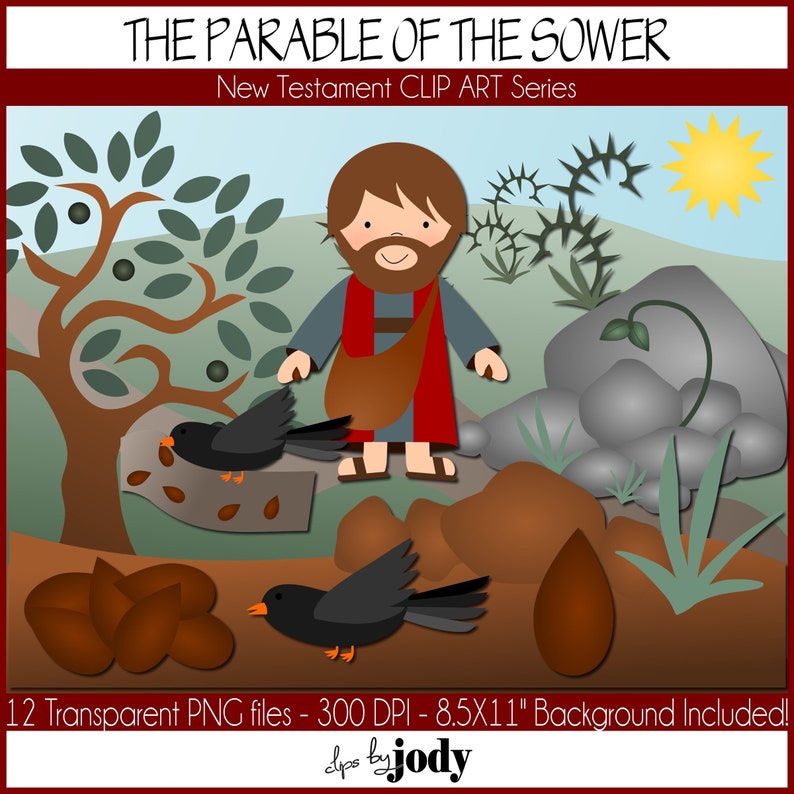 The Parable of the Sower, New Testament Clip Art, Bible Clip Art, PNG ...