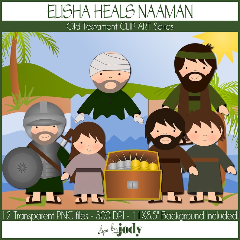 Elisha Heals Naaman Old Testament Clip Art Bible Clip Art - Etsy