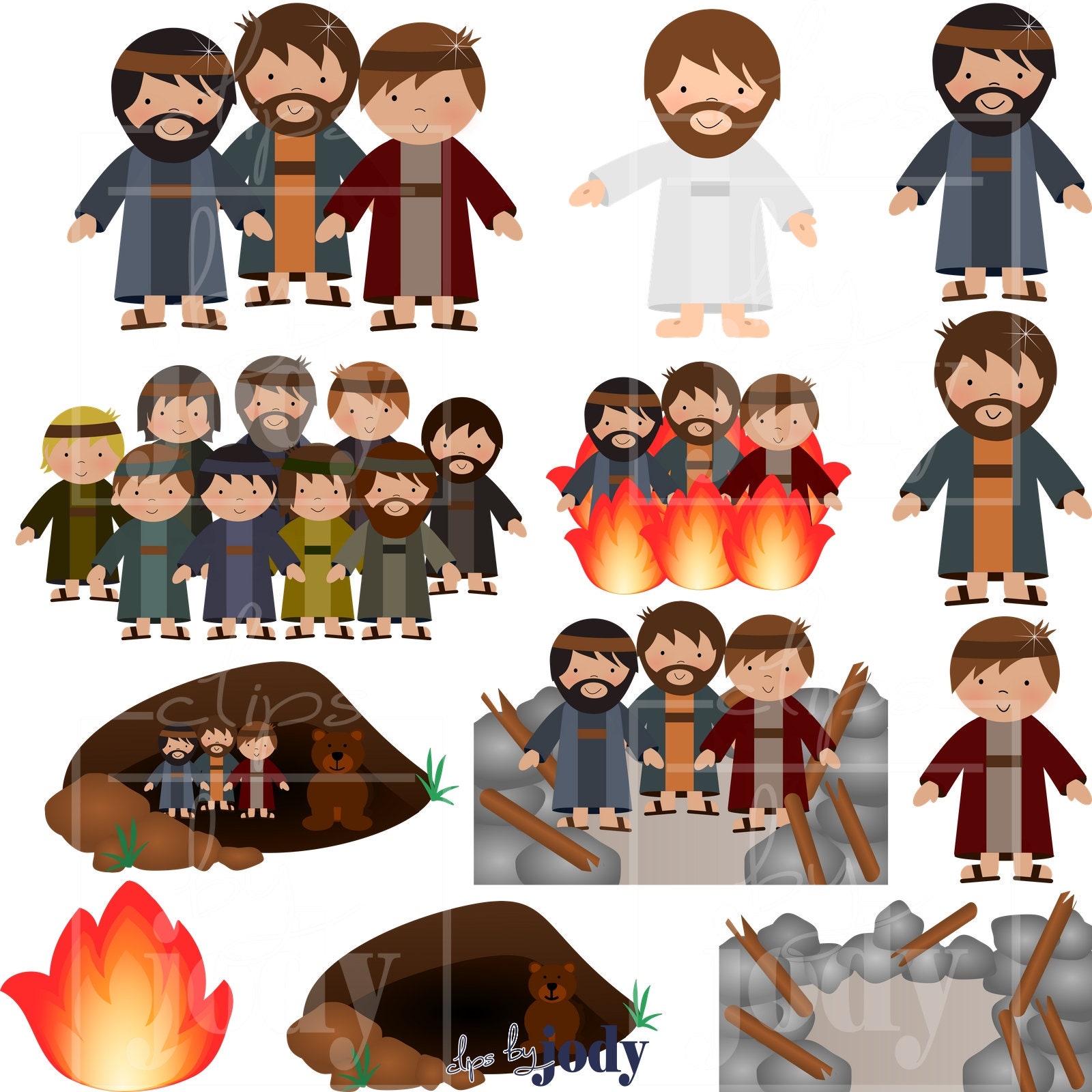 The Three Nephites, Book of Mormon Clipart, PNG Files, 3 Nephi 28 - Etsy