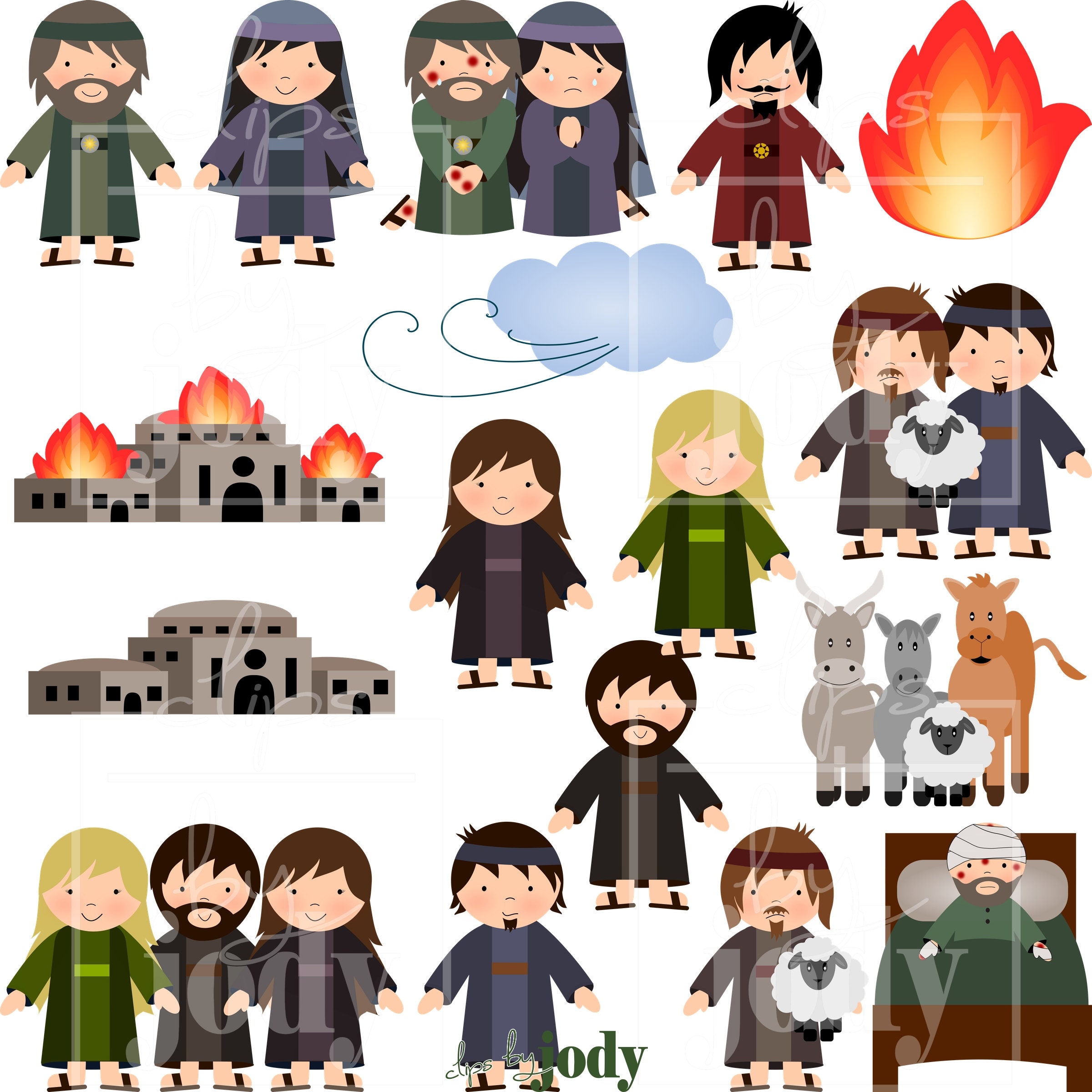 Job, Old Testament Clip Art, Bible Clip Art, PNG Files - Etsy