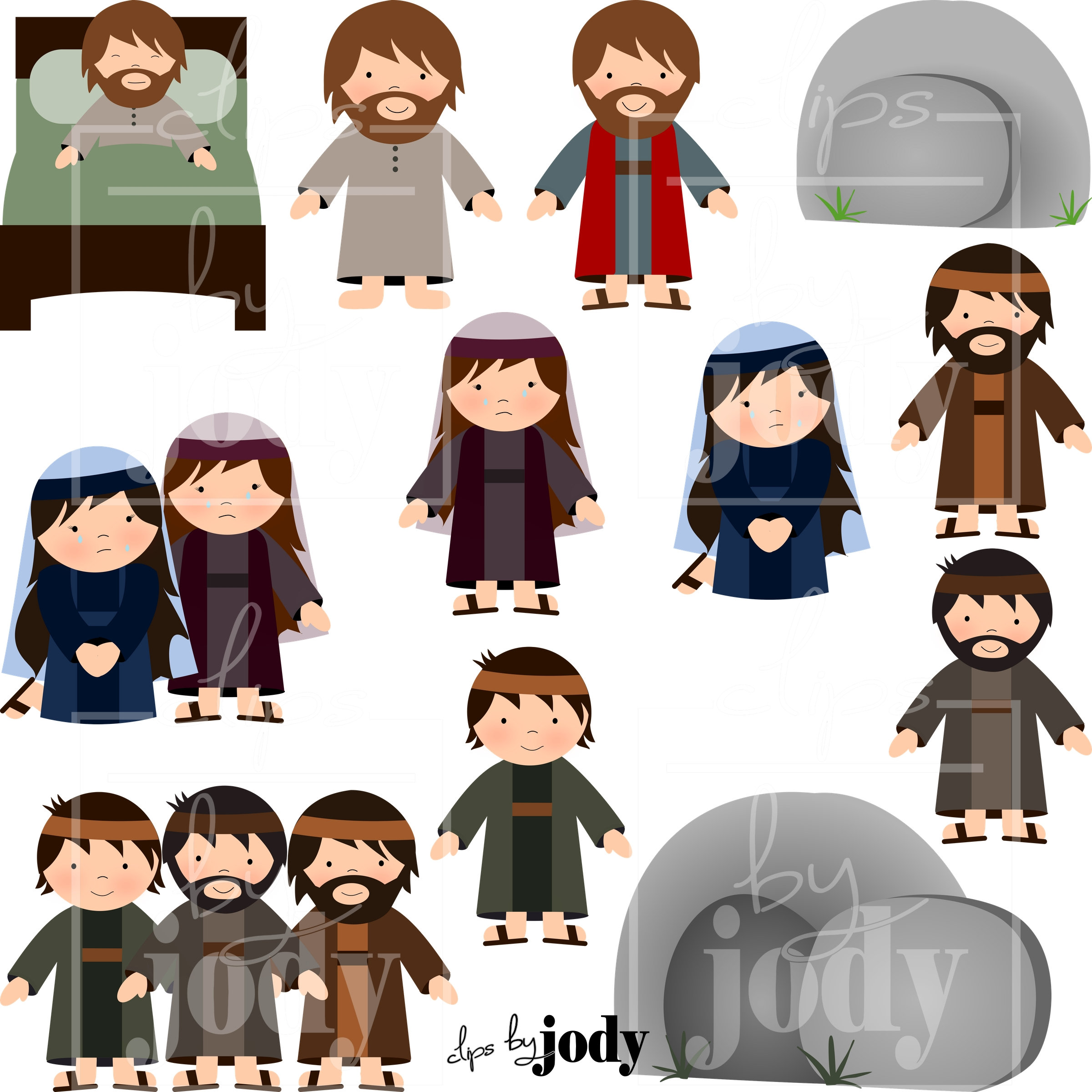 Jesus Raises Lazarus From the Dead, New Testament Clip Art, Bible Clip ...