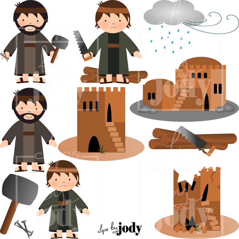 The Wise Man and the Foolish Man, New Testament Clip Art, Bible Clip ...