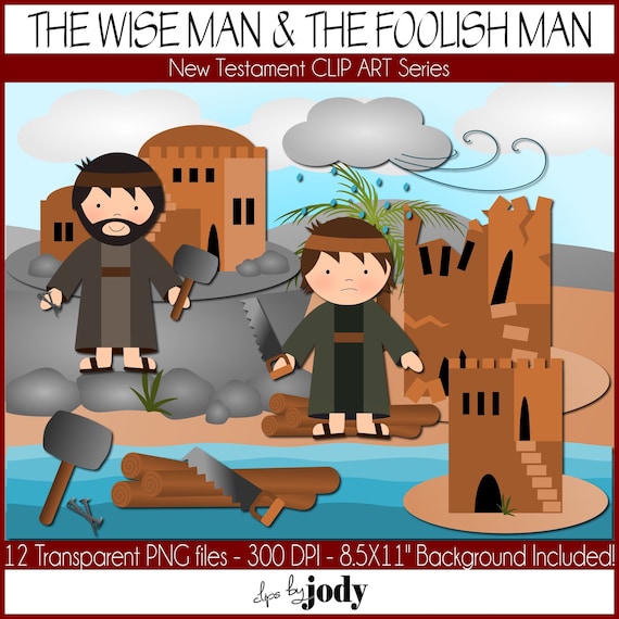 The Wise And Foolish Builders Clipart