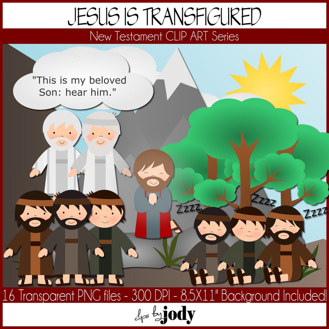 Jesus is Transfigured, New Testament Clip Art, Bible Clip Art, PNG ...