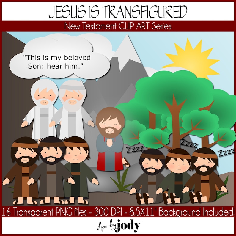 Jesus is Transfigured, New Testament Clip Art, Bible Clip Art, PNG ...