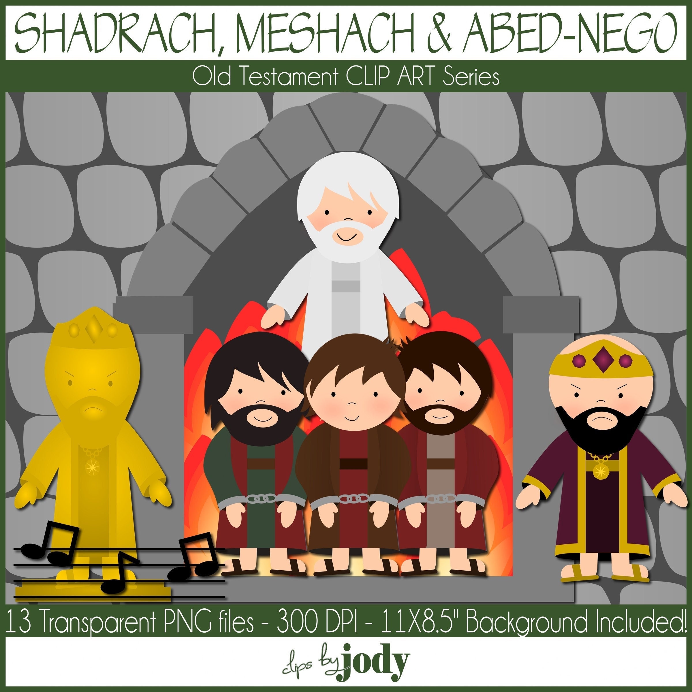 Shadrach, Meshach & Abed-nego, Old Testament Clip Art, Bible Clip Art ...