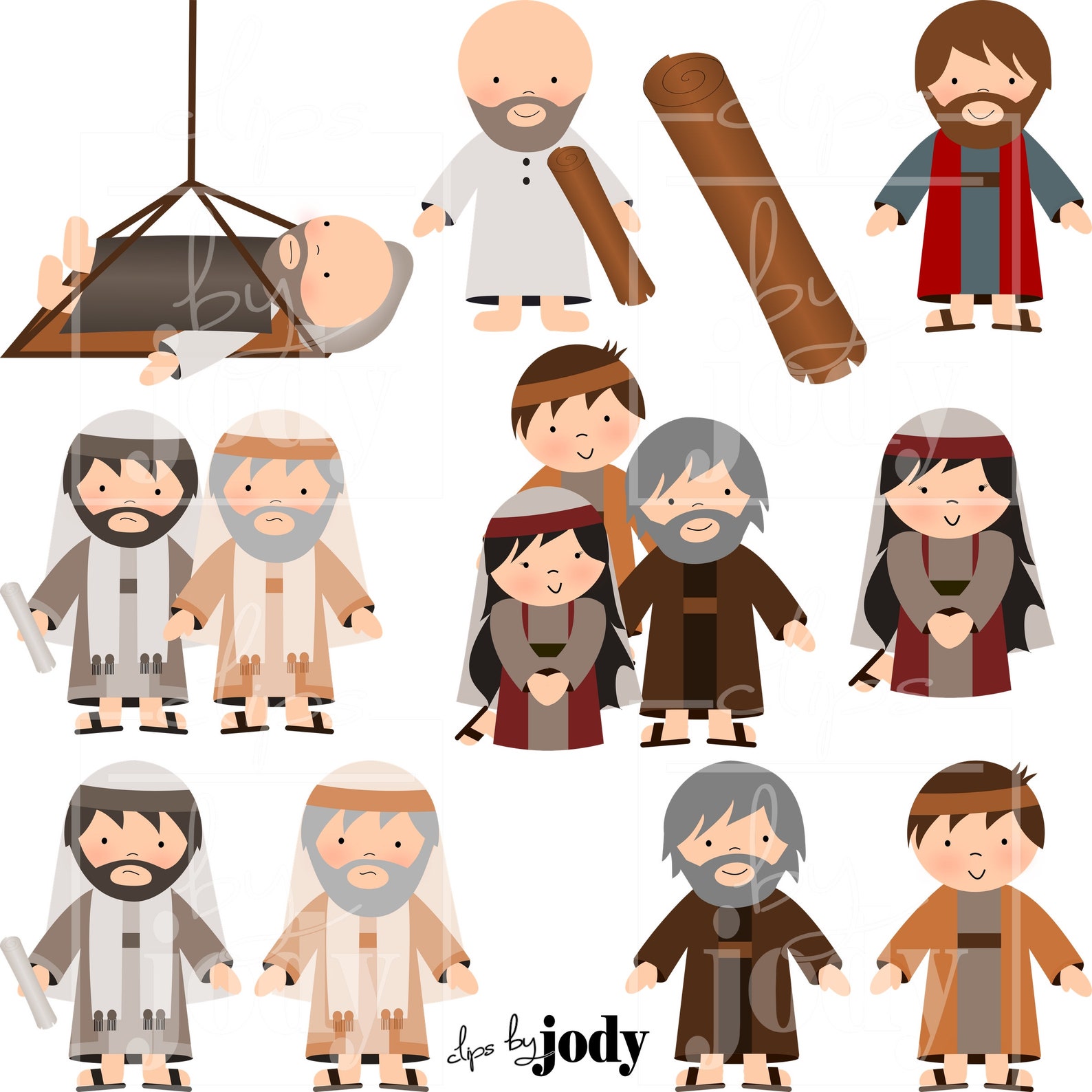 Jesus Heals a Man With Palsy, New Testament Clip Art, Bible Clip Art ...
