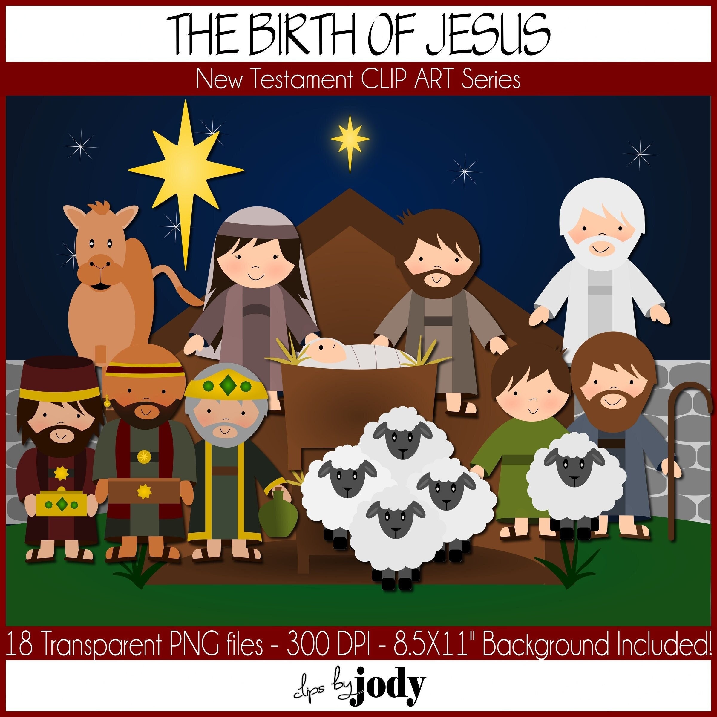 The Birth of Jesus Christ, Nativity, New Testament Clip Art, Bible Clip ...