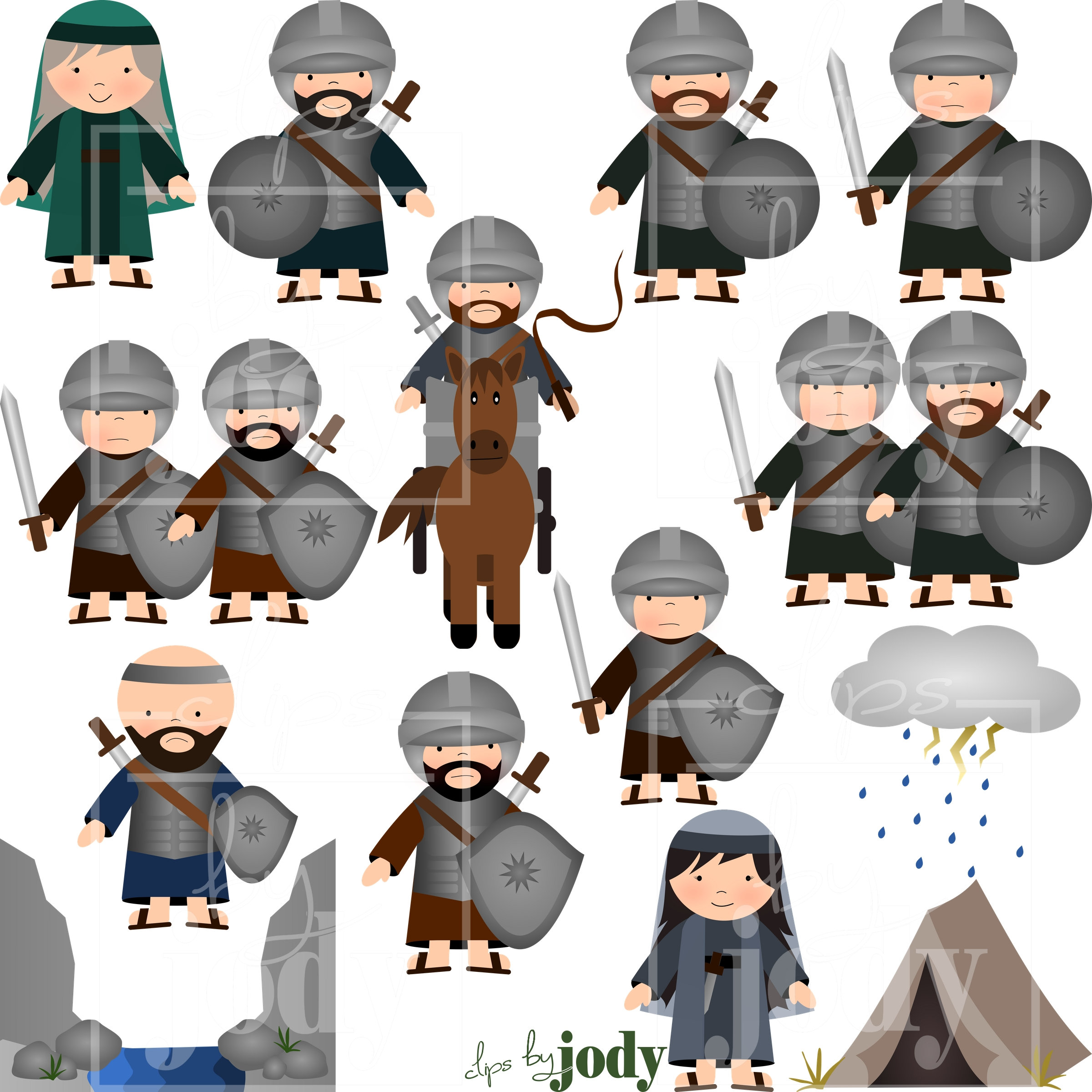 Deborah the Prophetess, Old Testament Clip Art, Bible Clip Art, PNG ...