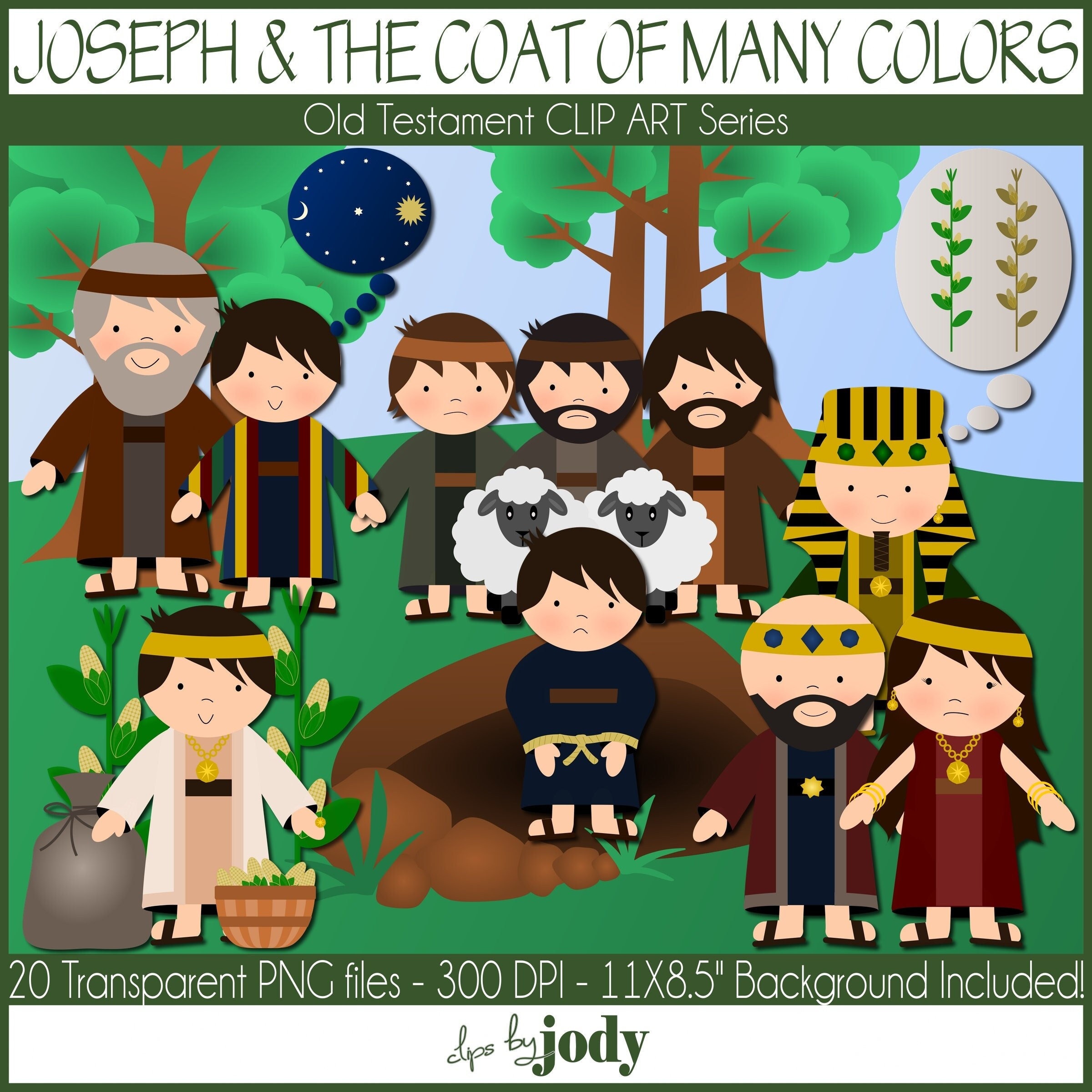 Joseph & the Coat of Many Colors, Old Testament Clip Art, Bible Clip ...