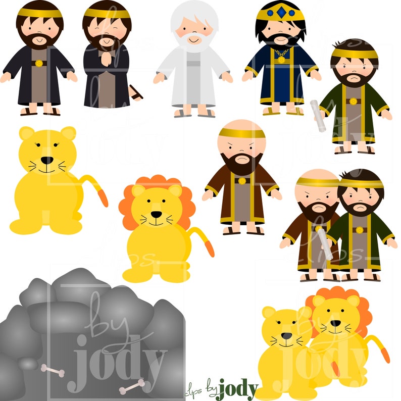 Daniel in the Lion's Den, Old Testament Clip Art, Bible Clip Art, PNG ...