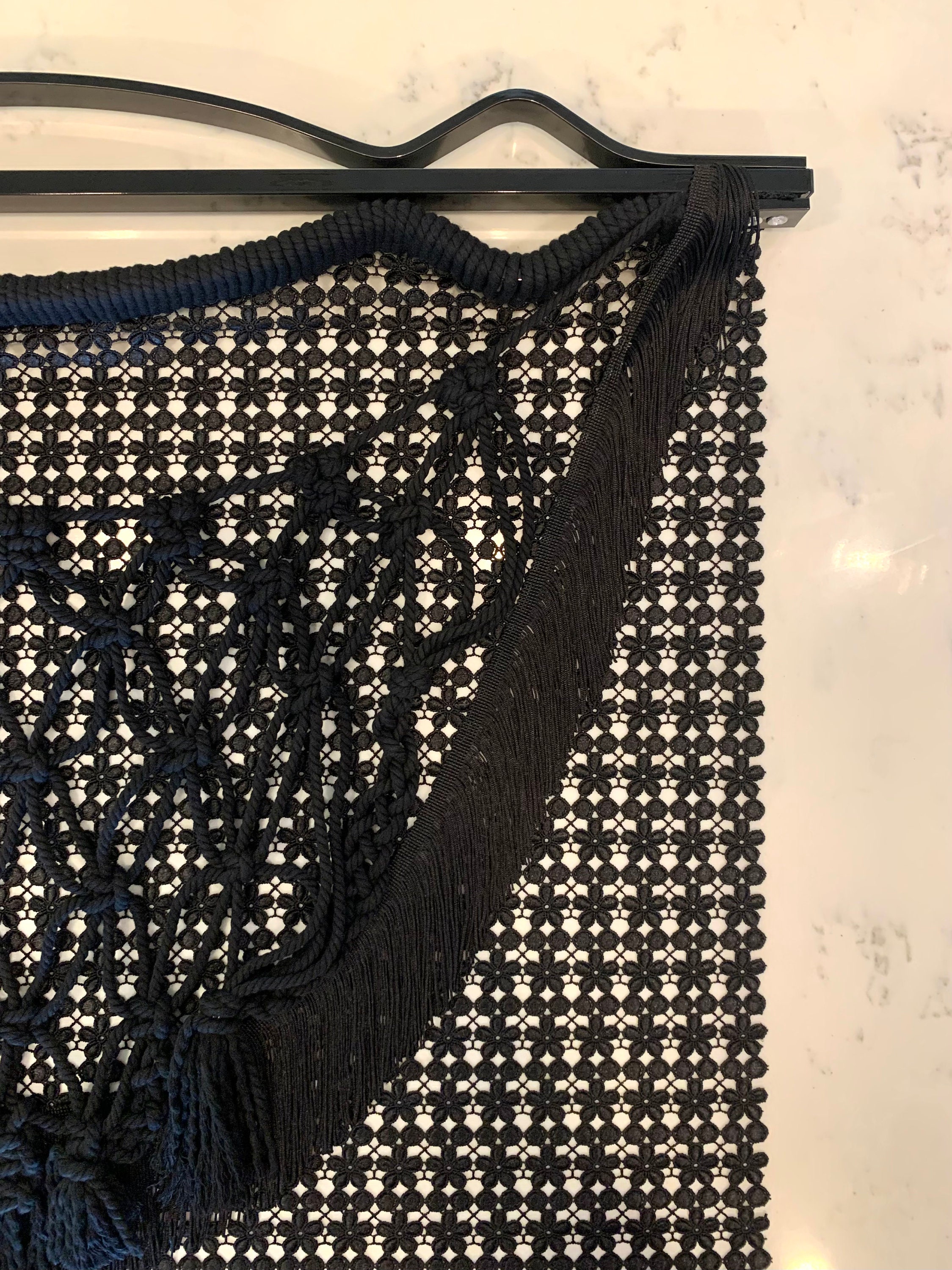 Black Macrame Wall Hanging Goth Macrame Wall Hanging Floral - Etsy