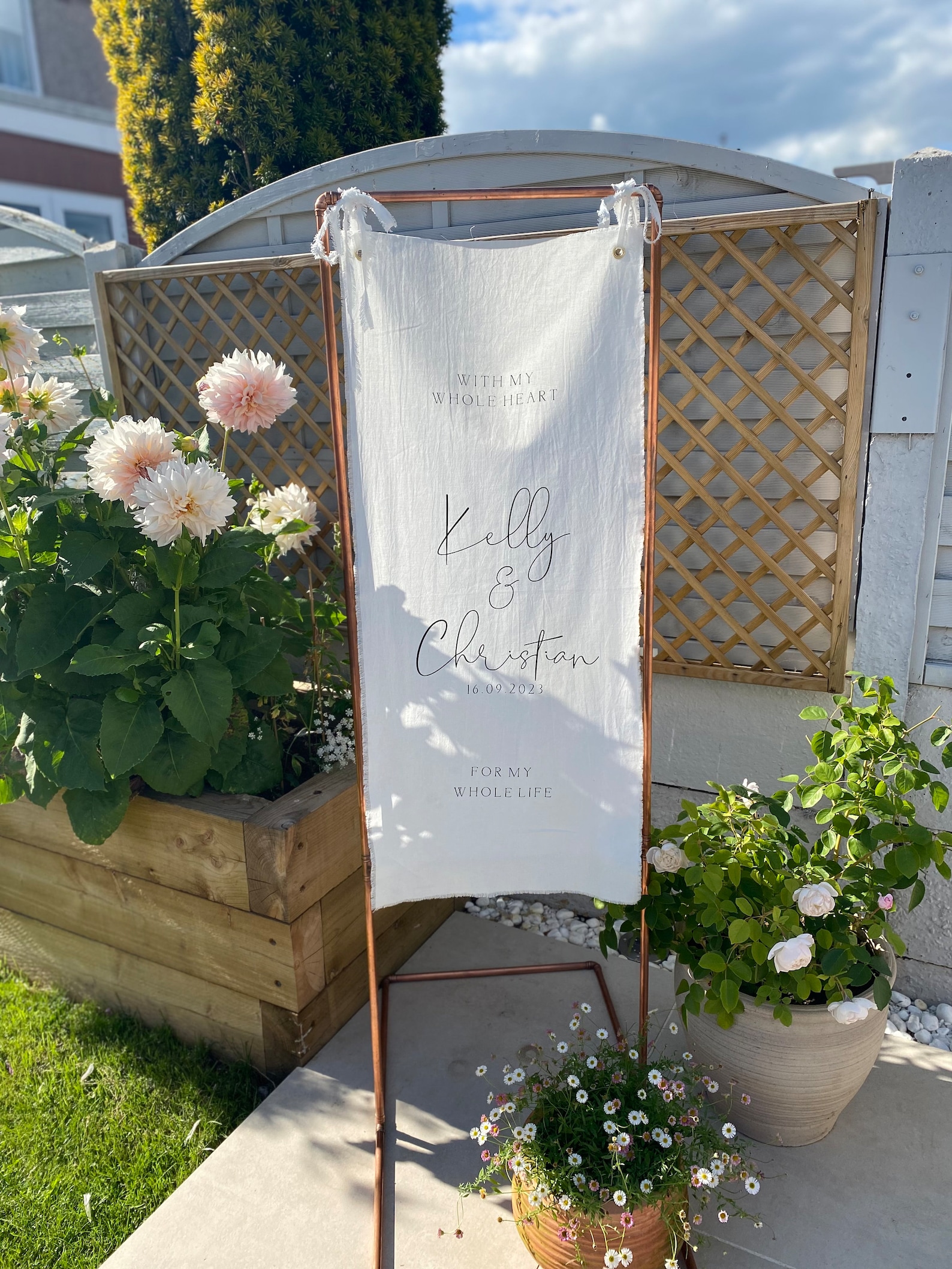 Fabric Wedding Sign Welcome Sign Linen Cotton Banner - Etsy