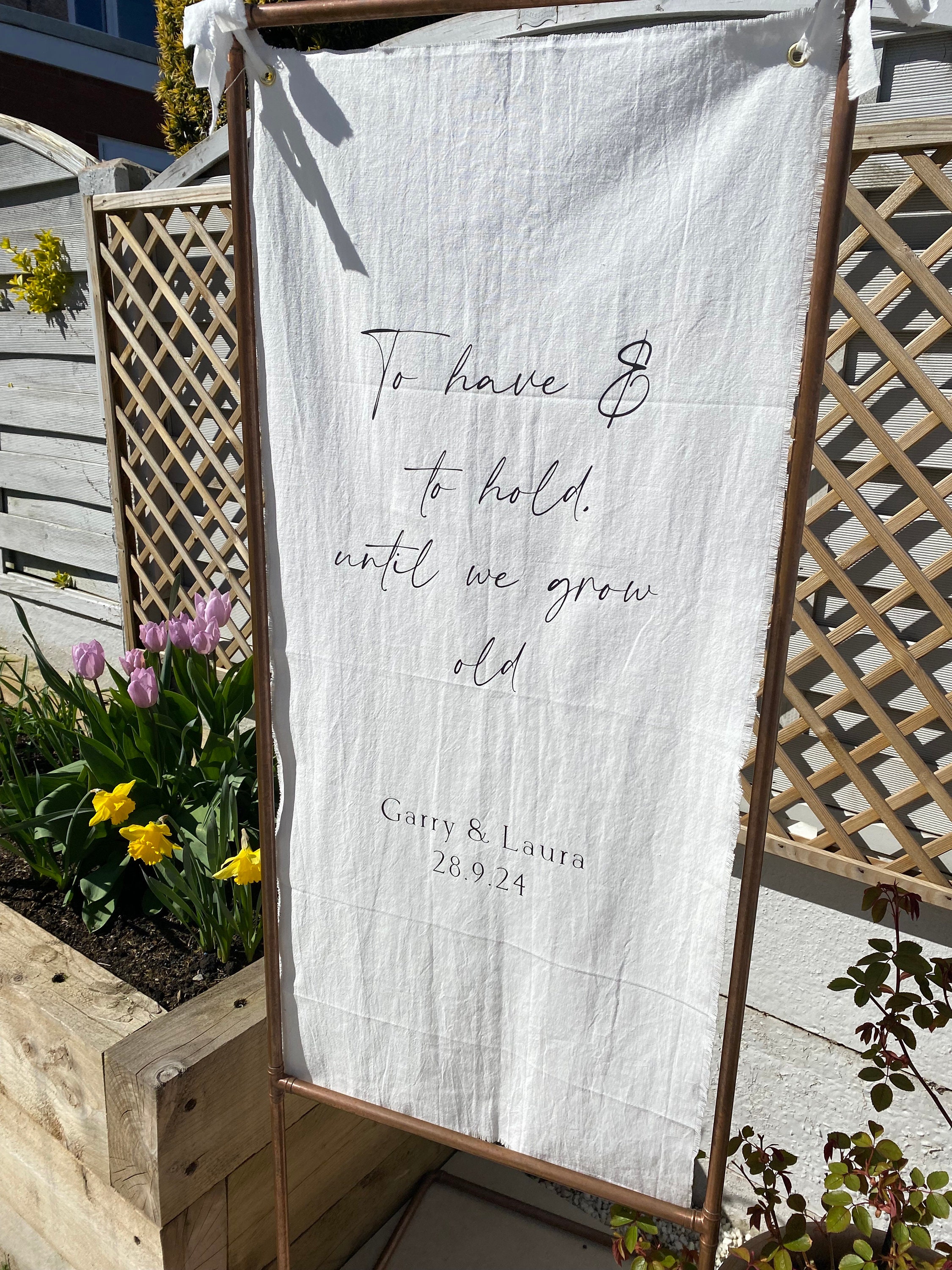 Fabric Wedding Sign Welcome Sign Linen Cotton Banner Signage - Etsy UK