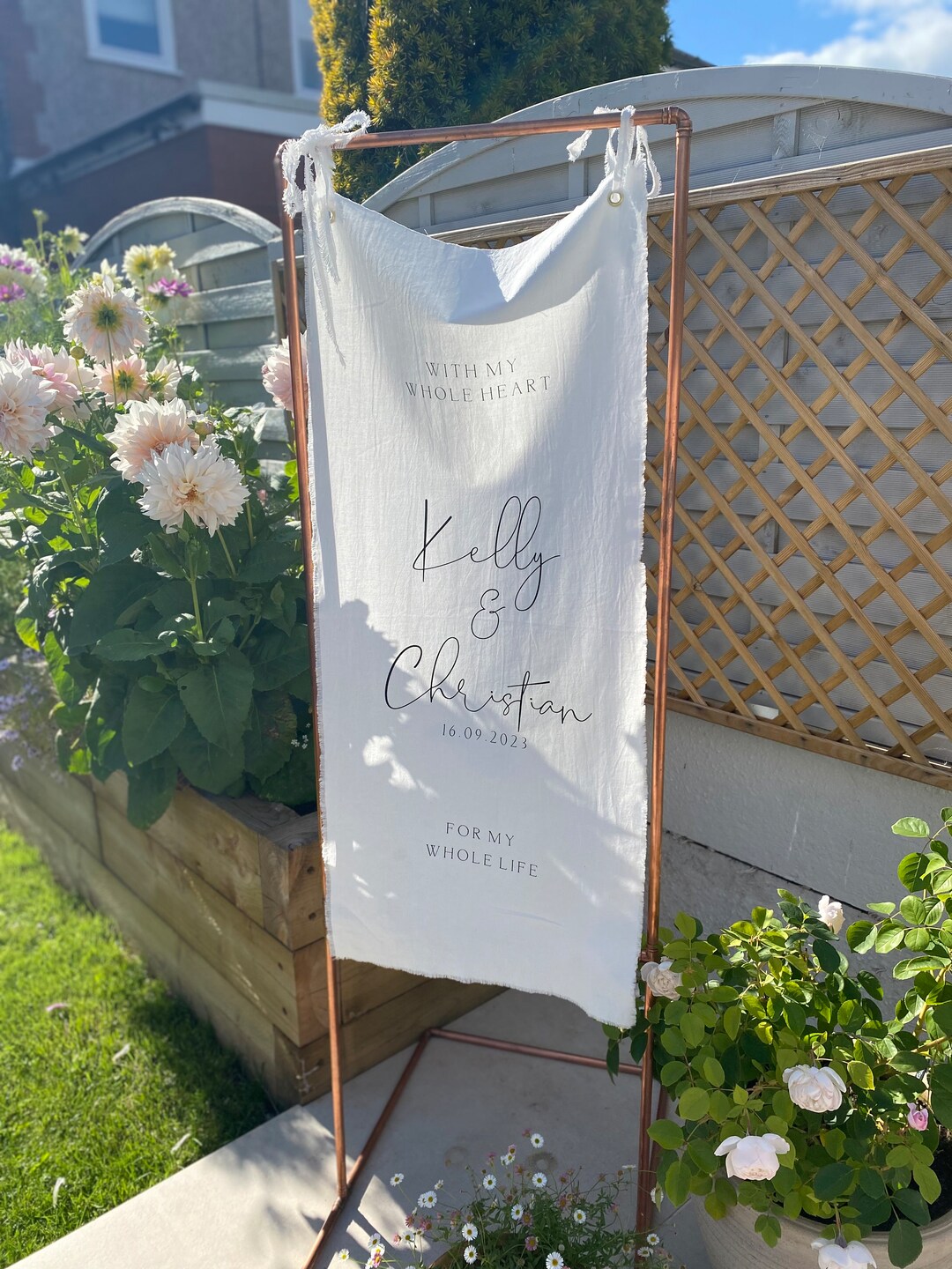 Fabric Wedding Sign | Welcome Sign | Linen Cotton Banner Signage - Etsy