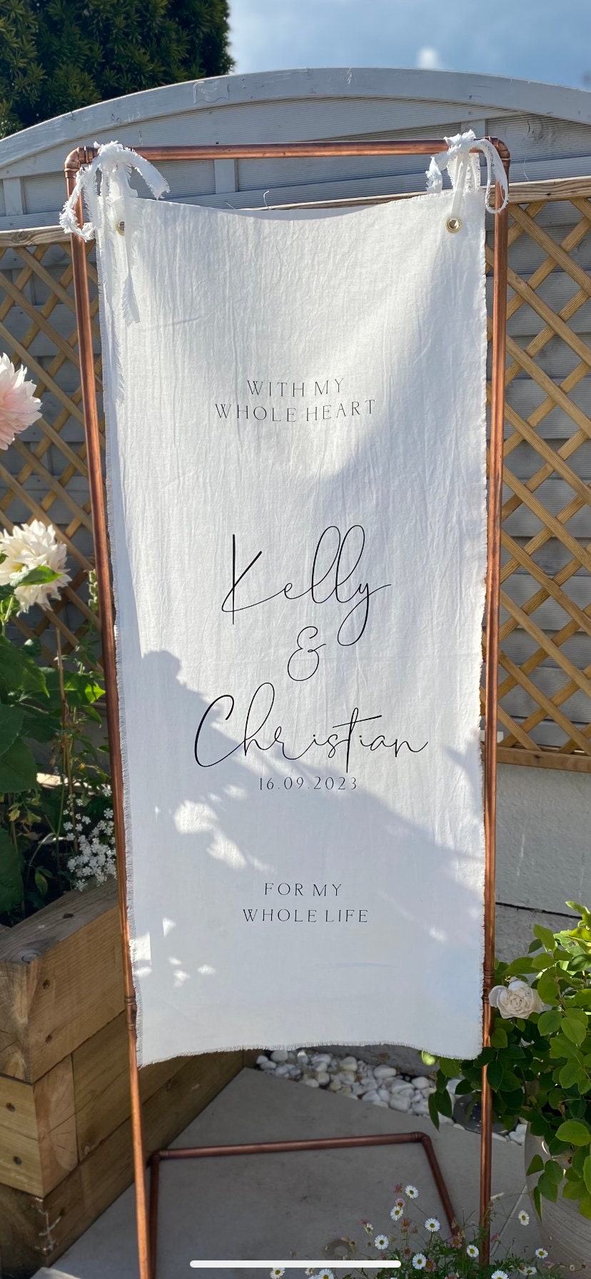Fabric Wedding Sign Welcome Sign Linen Cotton Banner - Etsy