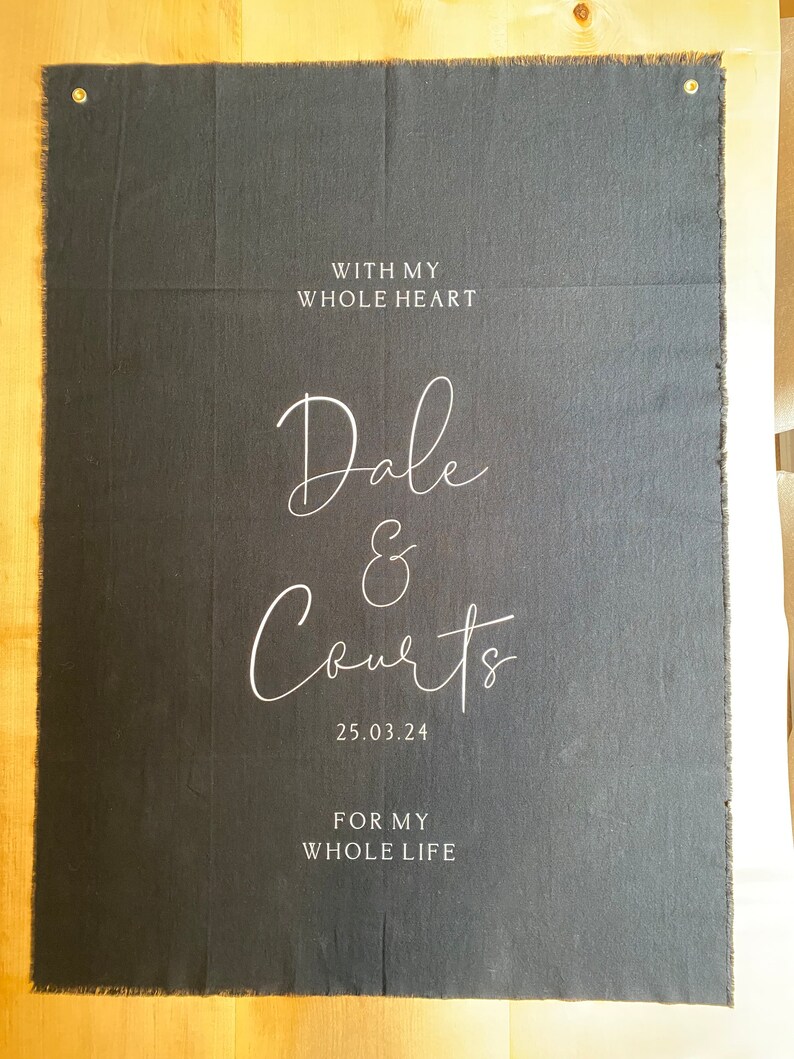 Fabric Wedding Sign Welcome Sign Linen Cotton Banner - Etsy