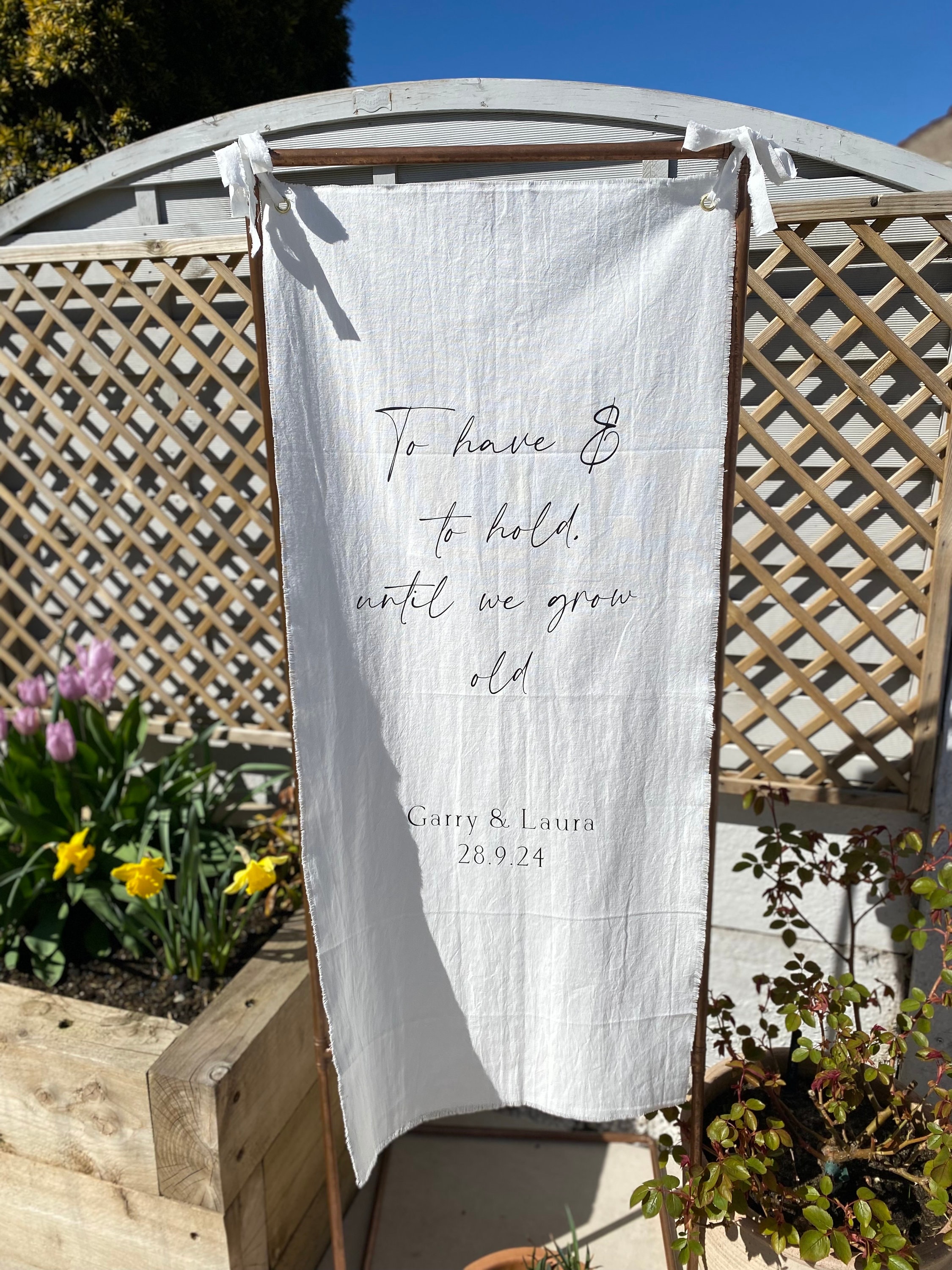 Fabric Wedding Sign Welcome Sign Linen Cotton Banner Signage - Etsy UK