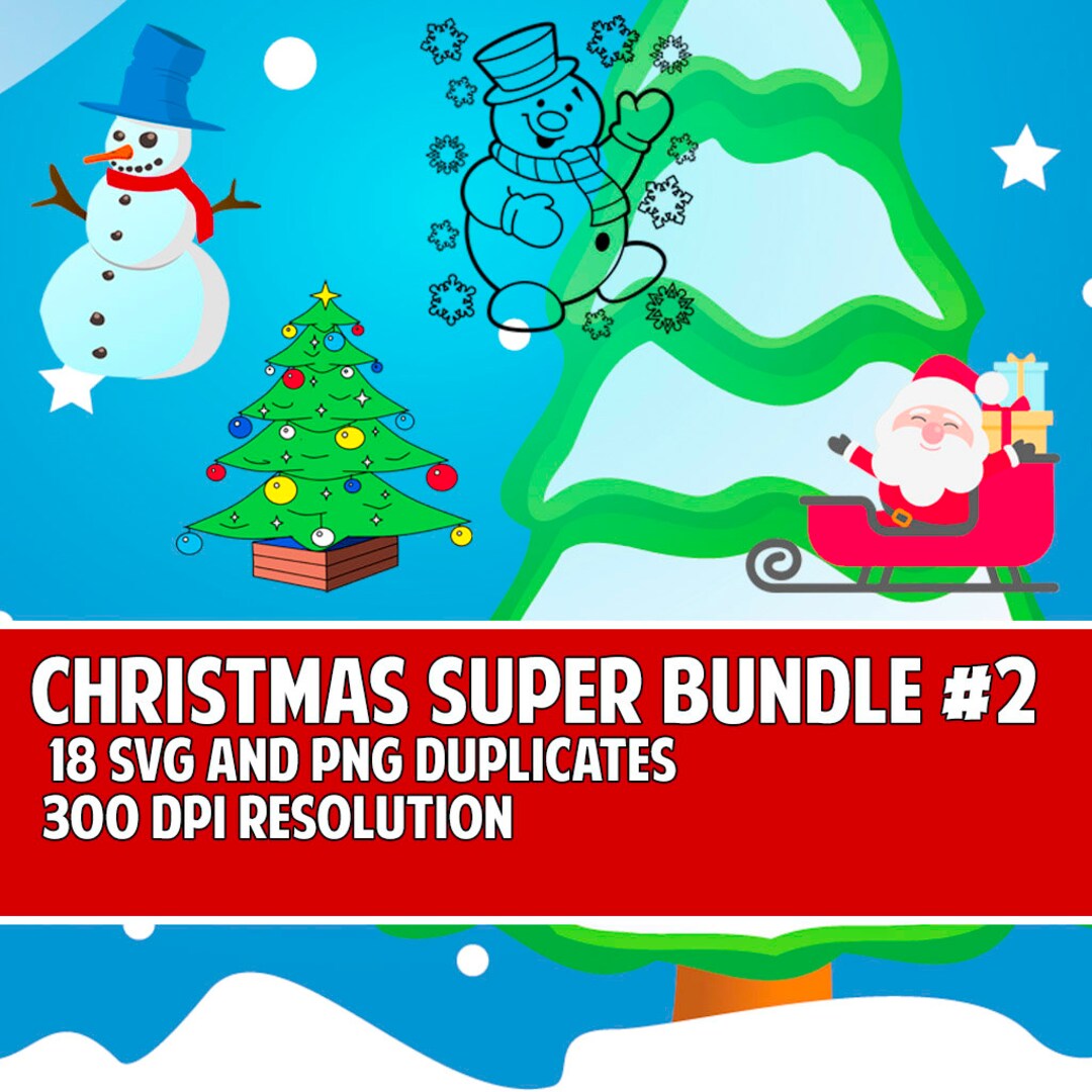 Christmas Super Bundle 2 SVG/PNG SVG Holiday Svg Santa - Etsy