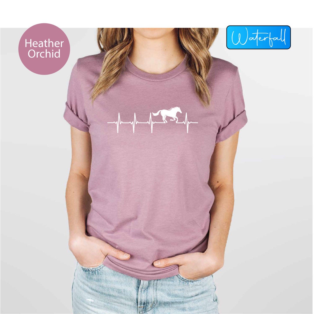Horse Lover Heartbeat Shirt, Horseback Riding Shirt for Women, Gift for ...