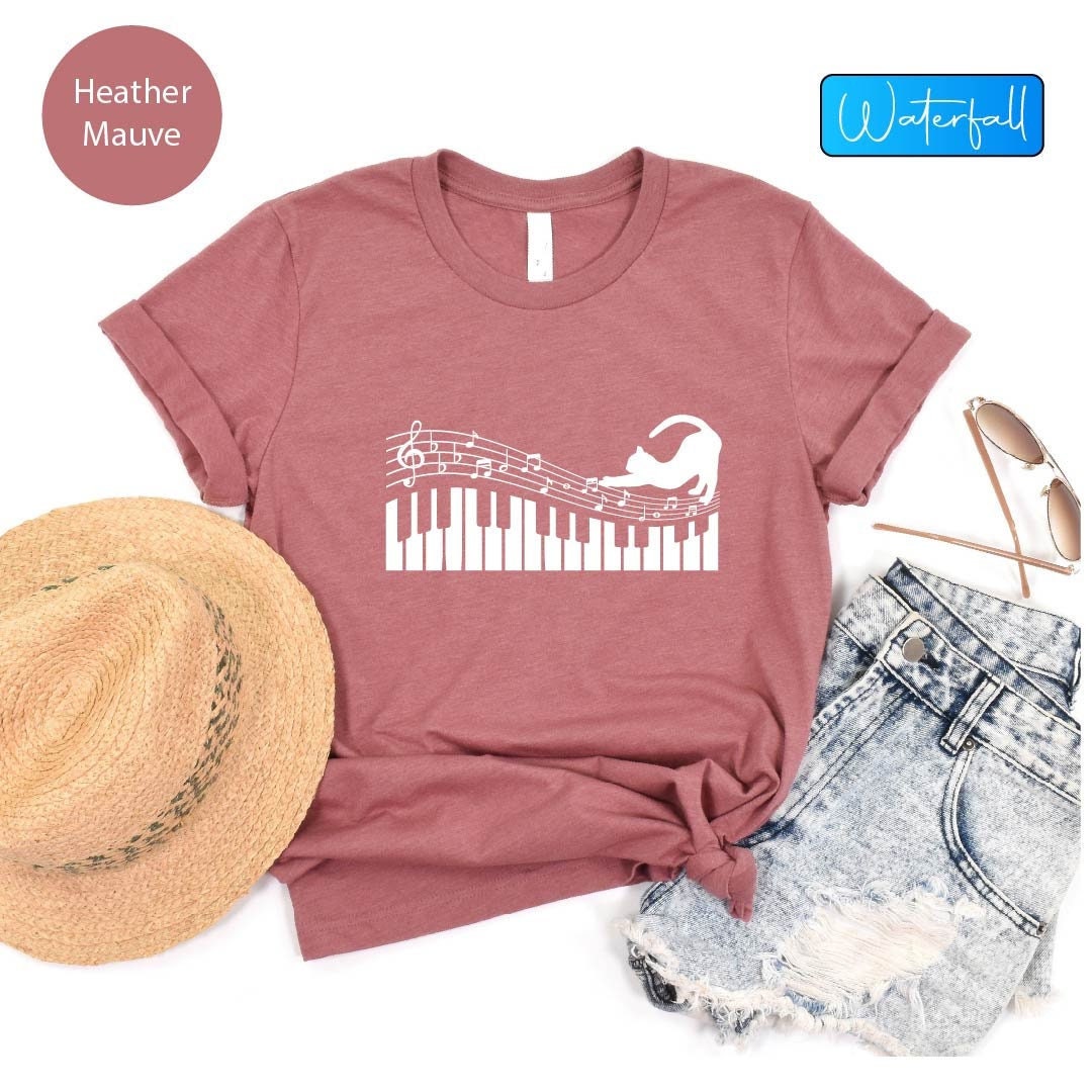 Keyboard Piano Cat Shirt, Piano Teacher Git, Piano Teacher Shirt, Music ...