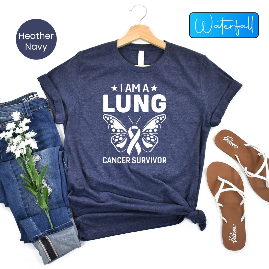 Lung Cancer Shirt, Lung Cancer Awareness Shirts, White Ribbon Shirt ...