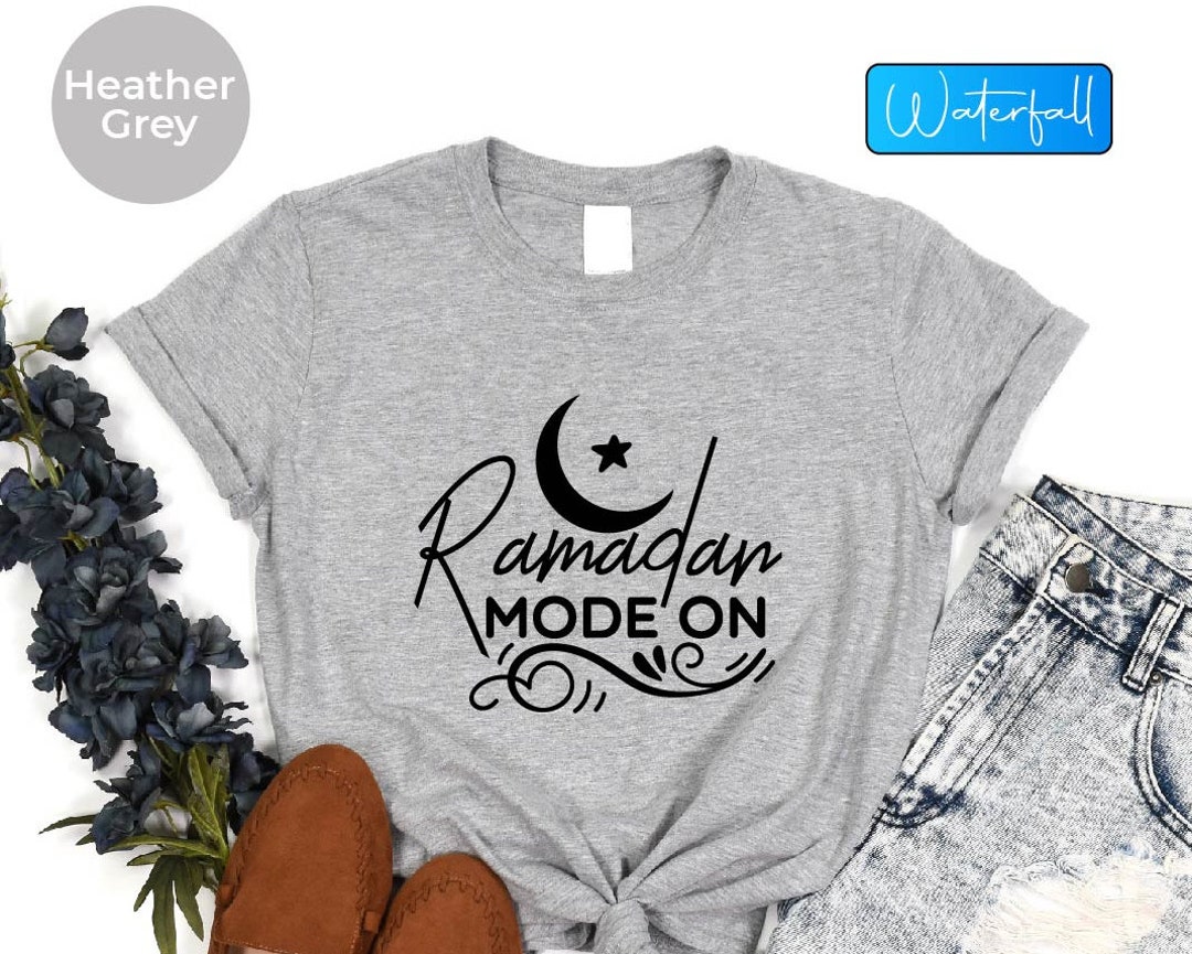 Ramadan Mode on Shirt for Muslim, Crescent Moon Ramadan T-shirt ...