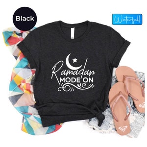 Ramadan Mode on Shirt for Muslim, Crescent Moon Ramadan T-shirt ...