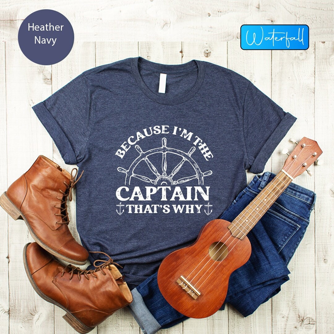Boat Captain Shirt, Boating Gift Shirt, Ship Rudder Captain Tee ...