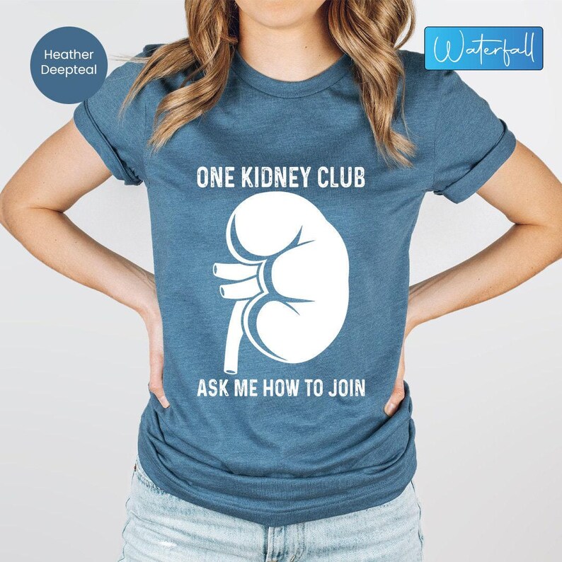 One Kidney Club Tee, Funny Kidney Disease Shirt for Men, Nephrology ...
