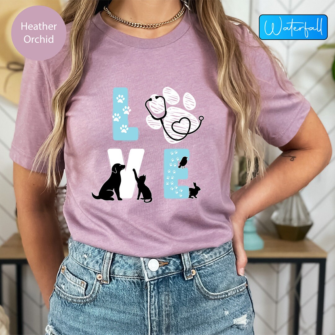 Dogs Cats Animals Love Veterinary Tee, Vet Tech Week Gift Idea ...