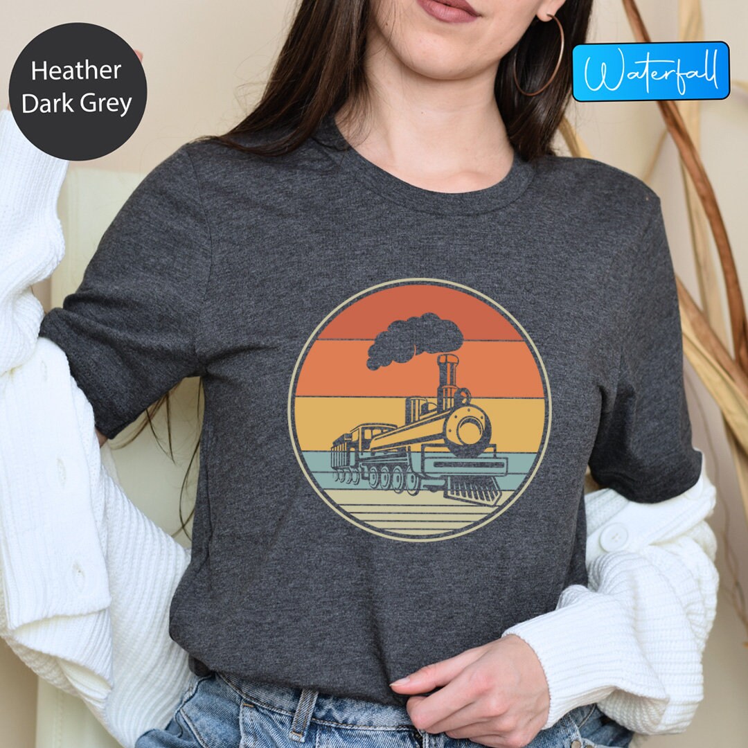 Retro Train Shirt, Steam Engine Tshirt, Locomotive Shirt, Railroad ...