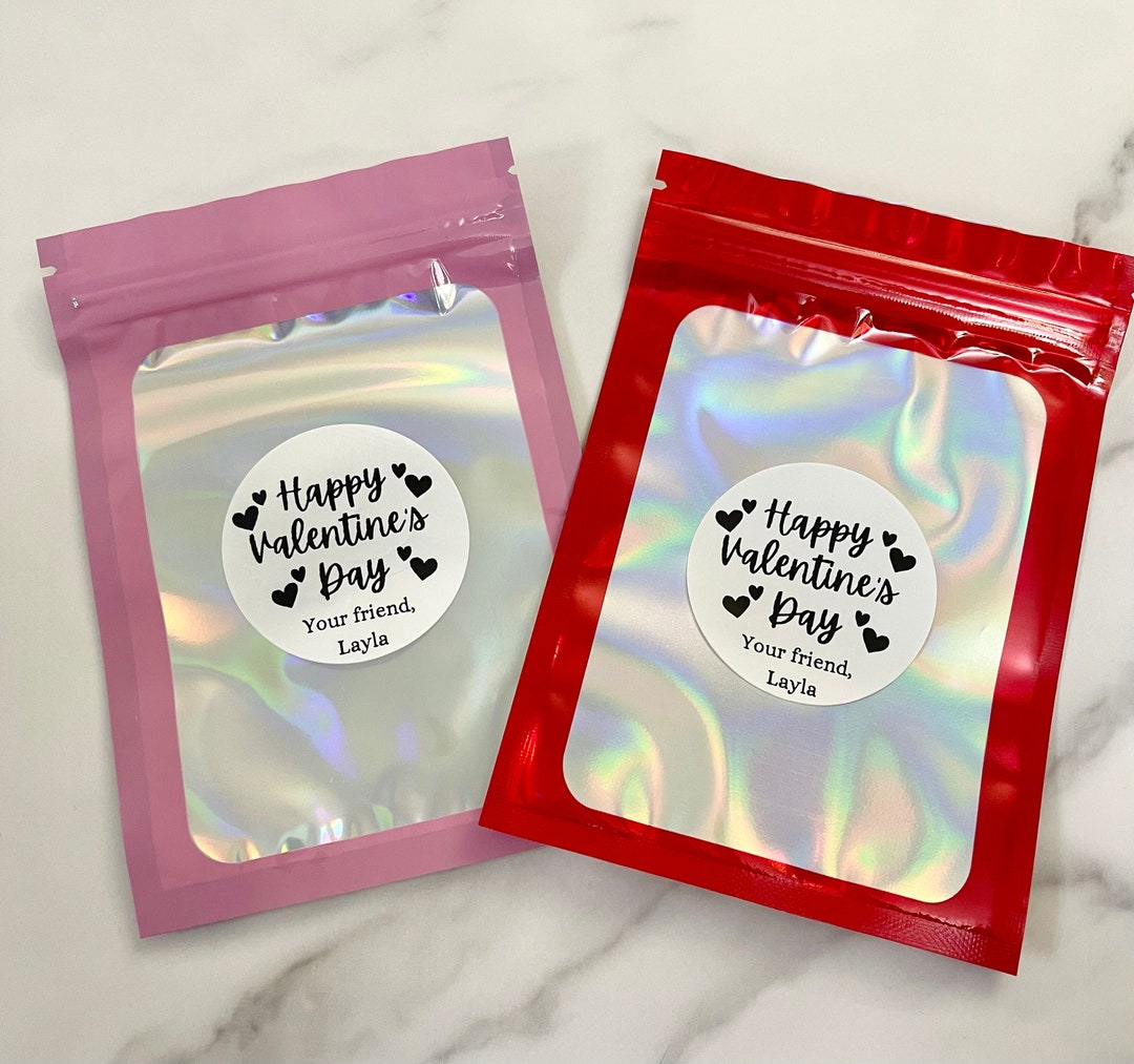 Set of Valentine’s Day Candy Bags With Custom Sticker | Classroom ...