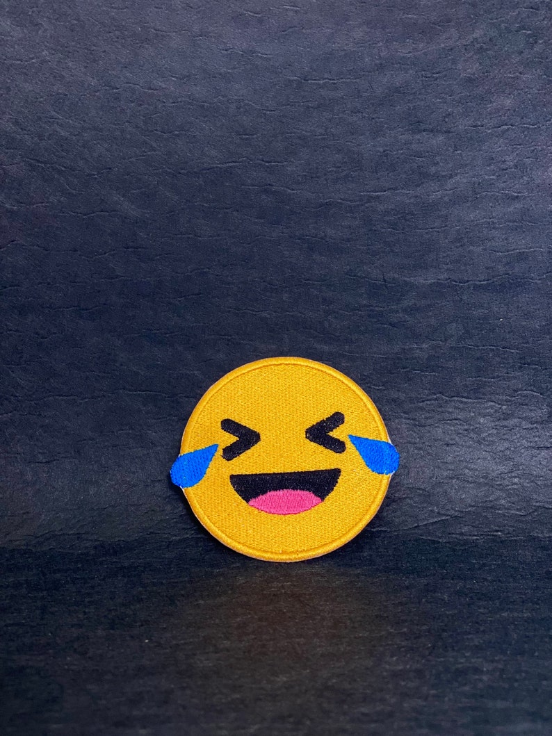 Laughing Face Emoji Iron on Patch - Etsy
