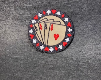 4 Pieces Small Playing Cards Embroidery Iron on Applique Patch ...