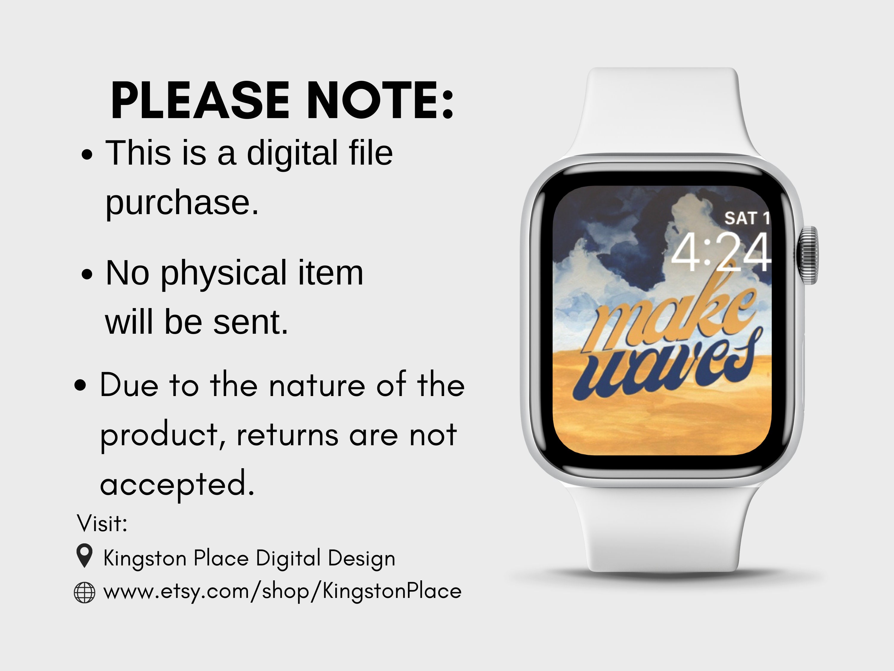 Make Waves Apple Watch Face Instant Digital Download | Motivational ...