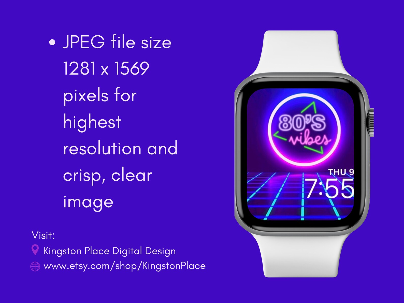 Retro 80s Apple Watch Face: Eighties Vibes Wallpaper (digital Download ...