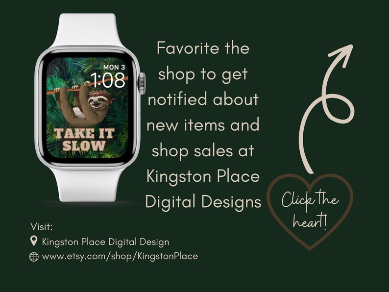 Cute Sloth Apple Watch Face Instant Digital Download Smart - Etsy